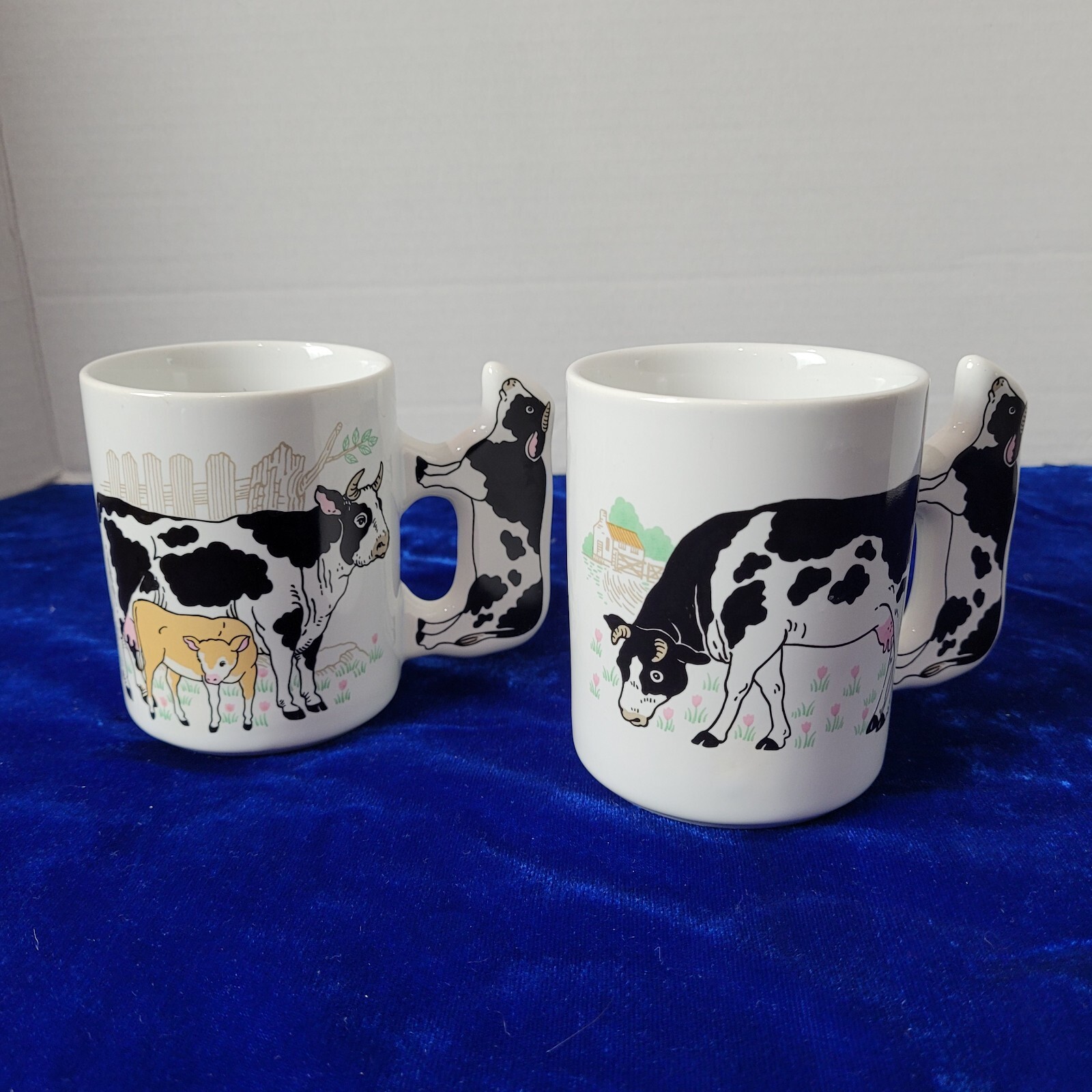 Vintage Enesco Cow Coffee Mugs Cow Handled Mug Holstein Cow Mugs set of ...