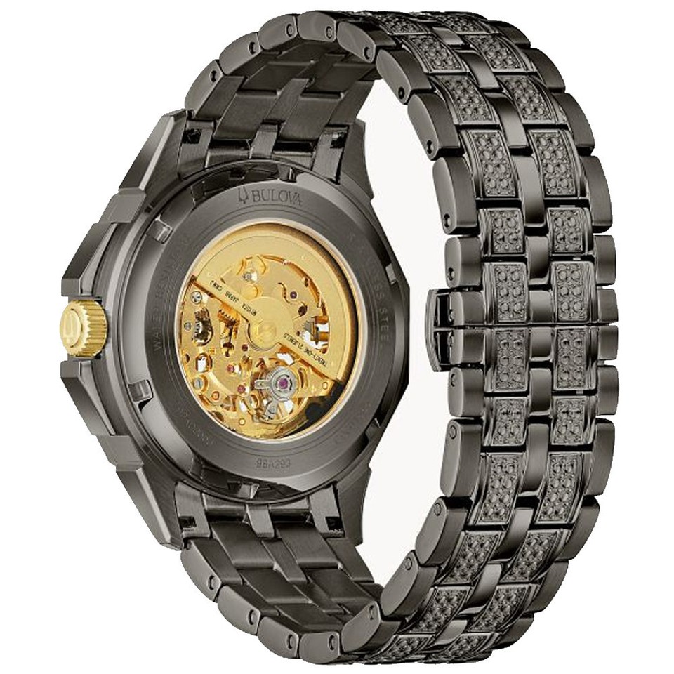 Bulova 98A293 Octava Crystal Stainless Steel Automatic Skeleton Men's ...