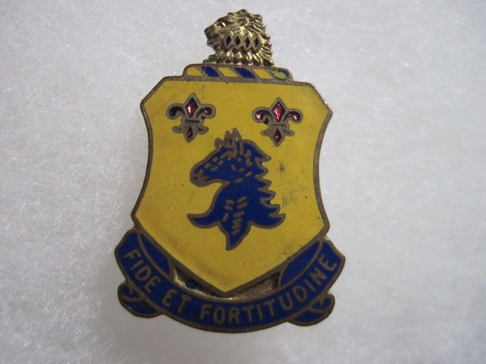 Army DI dui PB pinback ww2 102nd CAVALRY REGIMENT cav rgt B Hecker | eBay