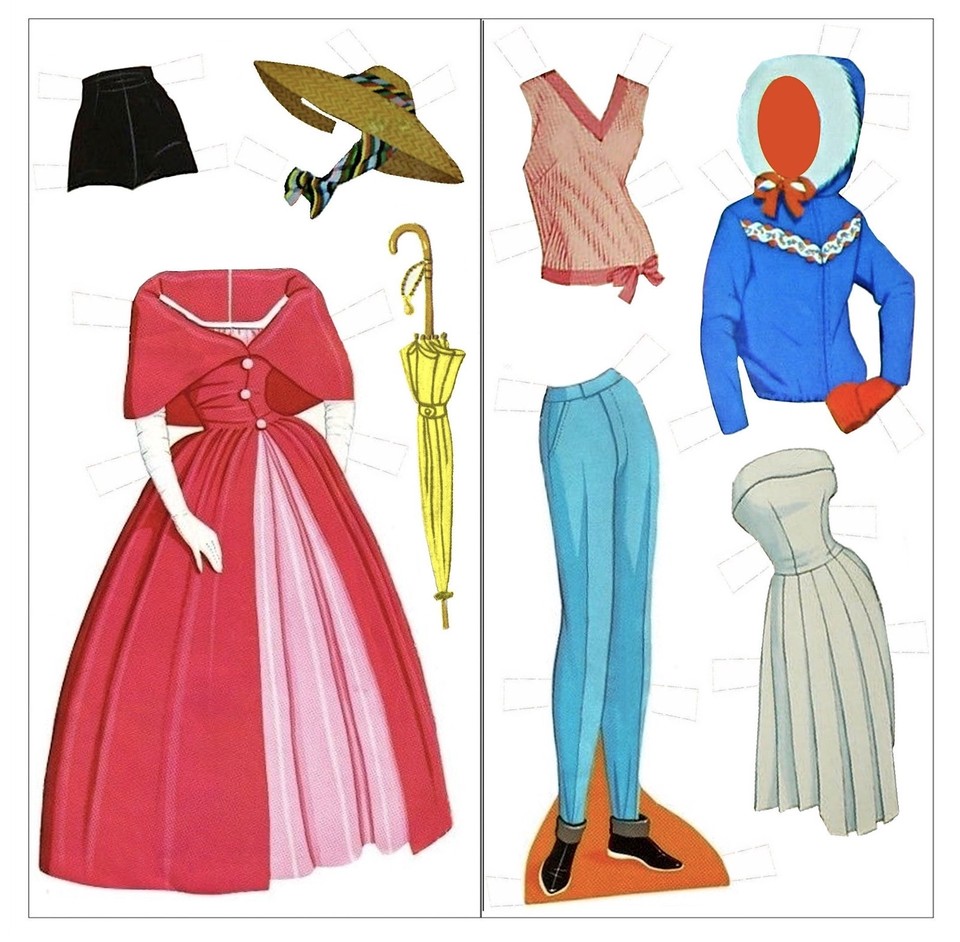 VINTGE 1964 BARBIE 61 COSTUMES PAPER DOLL RARE UNCT LASER REPRODUCTION ...