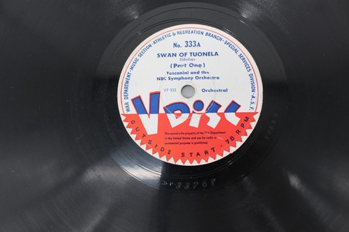 V Disc Record 78 RPM Single War Department 1945 NBC Symphony Orchestra ...