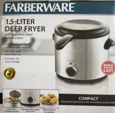 Farberware 1.5 - Liter Compact Stainless Steel Deep Fryer Model FW ...