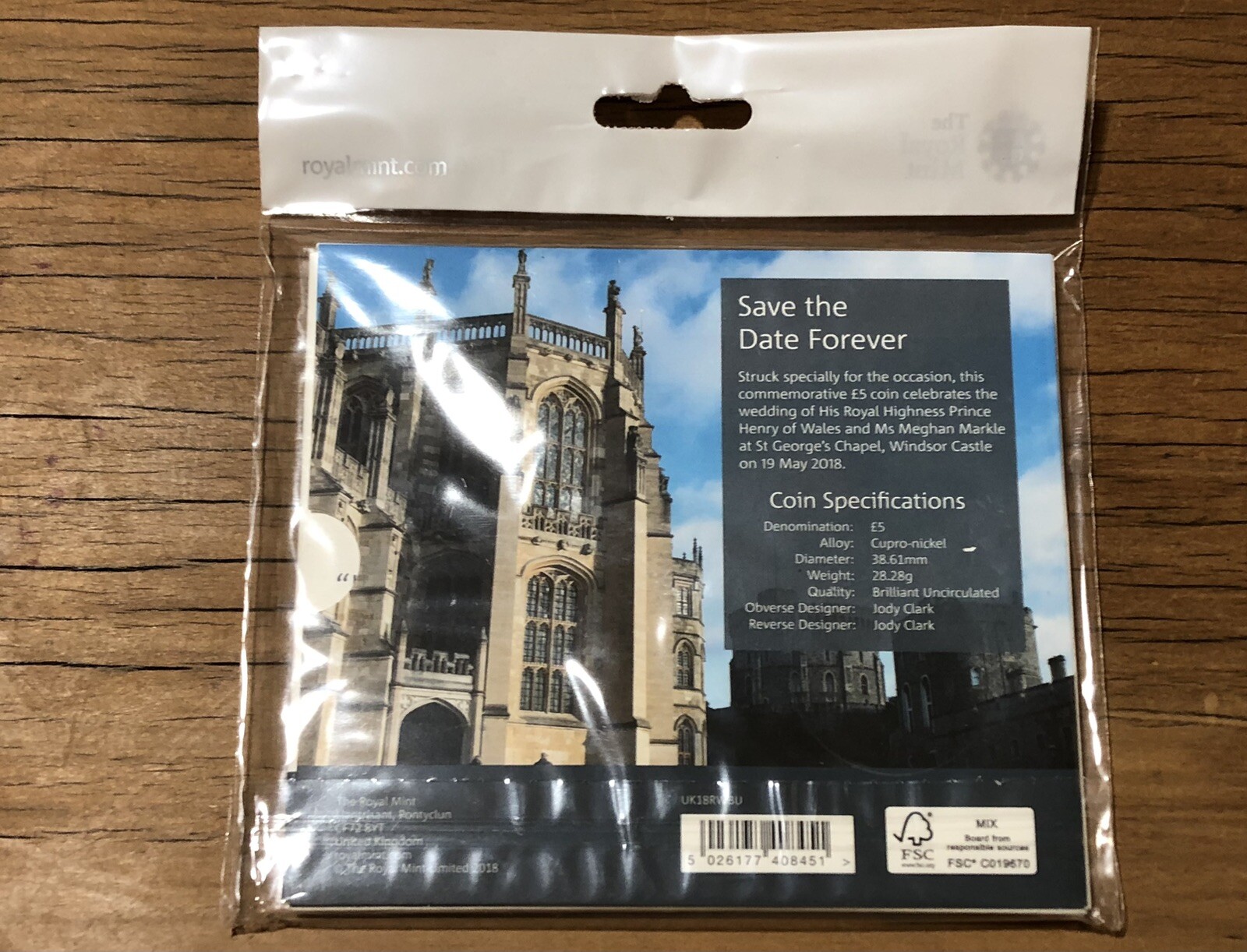 ROYAL WEDDING of Prince harry & Meghan Markle 5 Pound UNCIRCULATED Coin ...