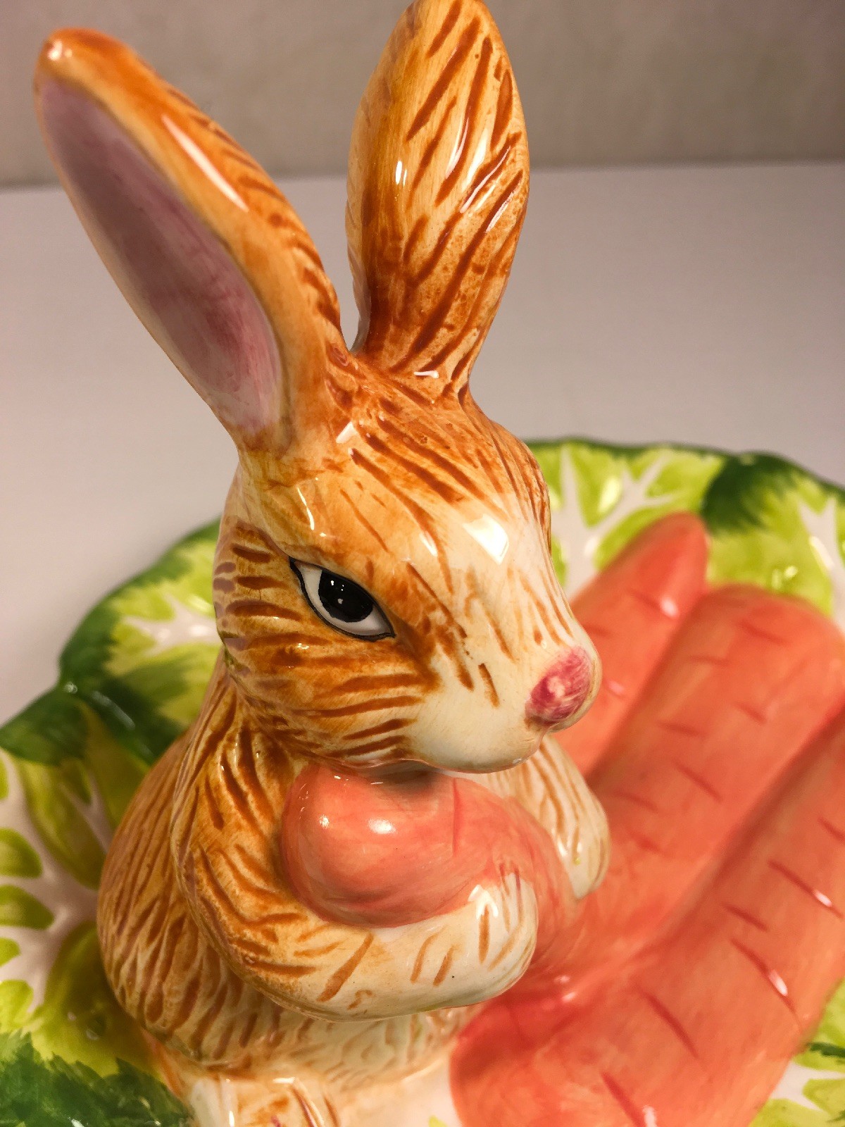 1994 Coaster Bunny Rabbit Easter Dish Vegetable Bowl Carrots Lettuce ...