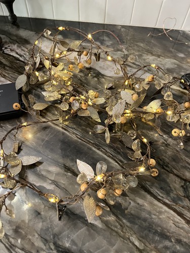 Pottery barn rustic leaf string lights with clips for holiday cards ...