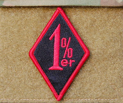 One Percenter Outlaw Biker Motorcycle 1%er Harley Black/Red Morale ...