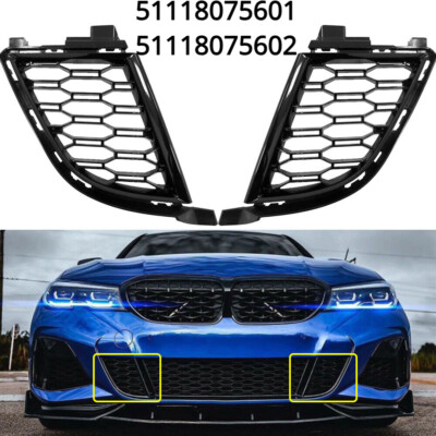 1Pair Front Bumper Lower Grills Black For BMW G20 G21 330i M Sport 19 ...