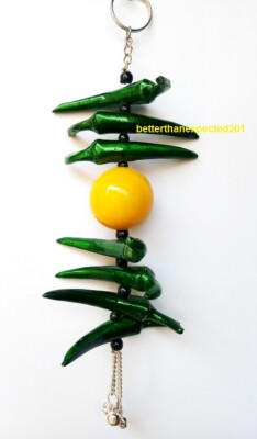 Lemon & Chili Nimbu Mirchi Antique Lucky Charm Evil Eye Metal Hindu ...