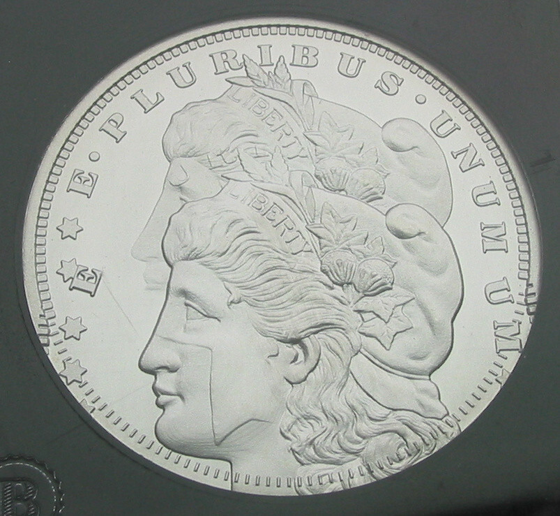 Morgan Silver Dollar Double Struck Error 1887 1 oz .999 Silver Bradford ...