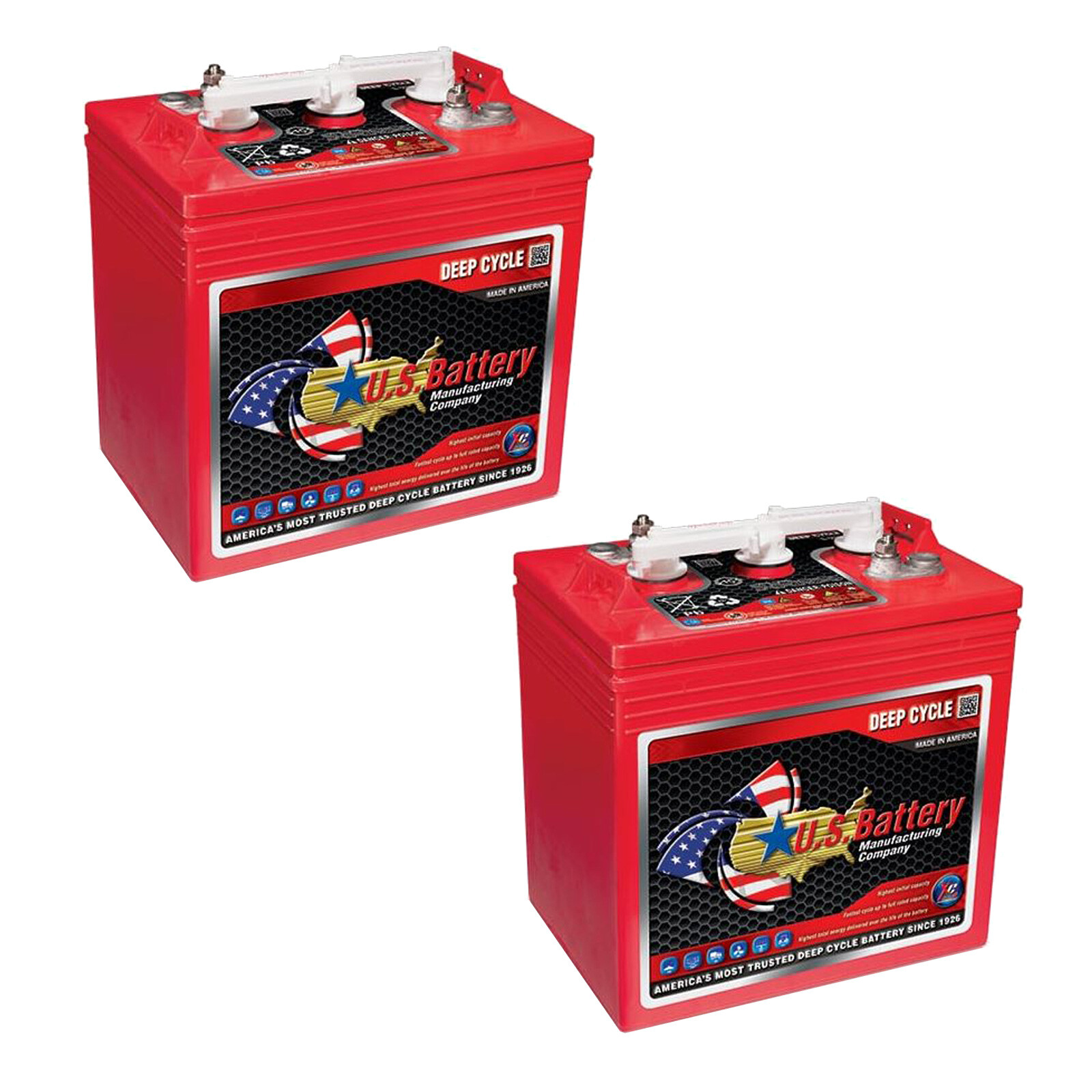 2 PC US BATTERY GC2 US2200XC2 6V 232A Deep Cycle Flooded Acid Battery ...