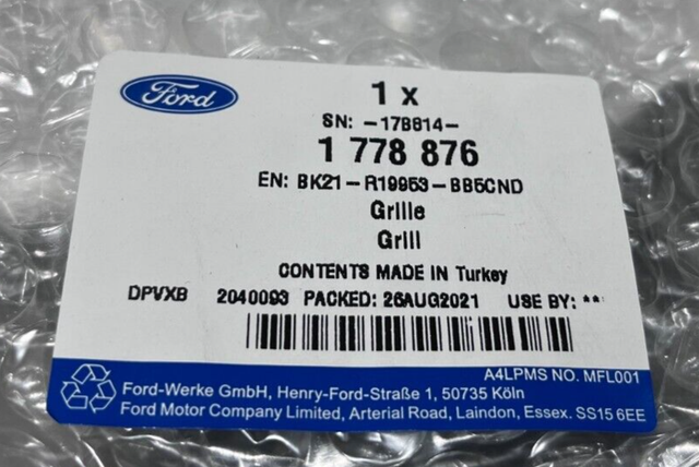 Ford TRANSIT Custom N/s Fog Light Plastic Grille 1778876 for sale ...