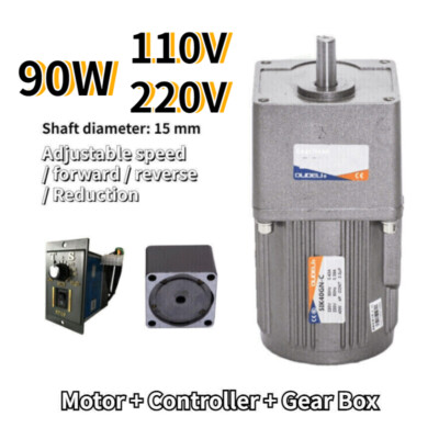 AC Gear Electric 90W Variable 5-470 RPM Reversible Speed New Controller ...