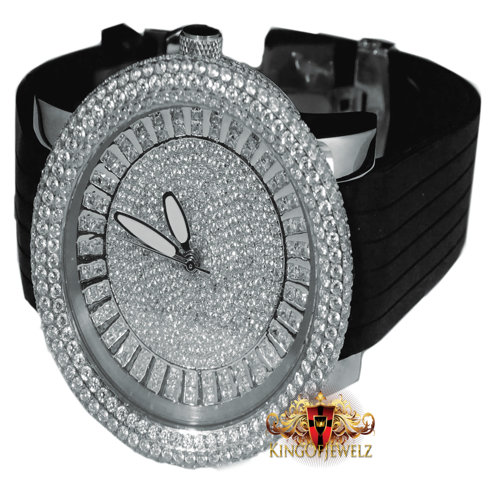 NEW MEN'S 3D FULL STAINLESS STEEL GOLD TONE CUSTOM SIMULATED DIAMOND ...