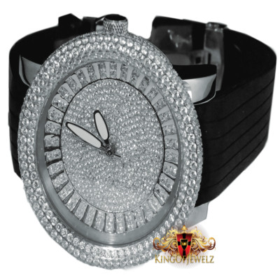 NEW MEN'S 3D FULL STAINLESS STEEL GOLD TONE CUSTOM SIMULATED DIAMOND ...