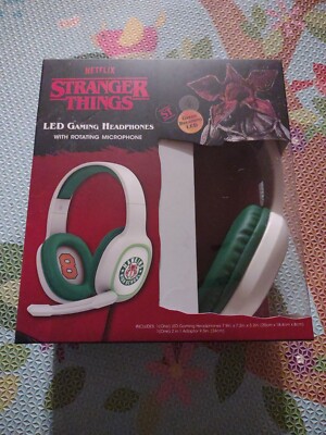 Netflix STRANGER THINGS LED Gaming Headphones w/Rotating Mircrophone ...