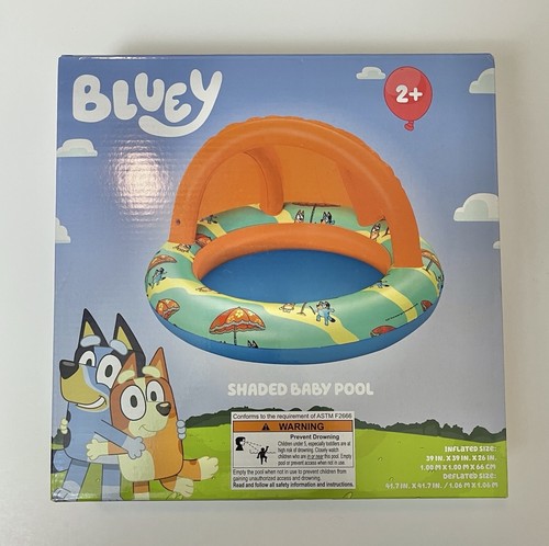 New Bluey Inflatable Shaded Baby Pool Age 2+ Years Summer Swimming Kids ...