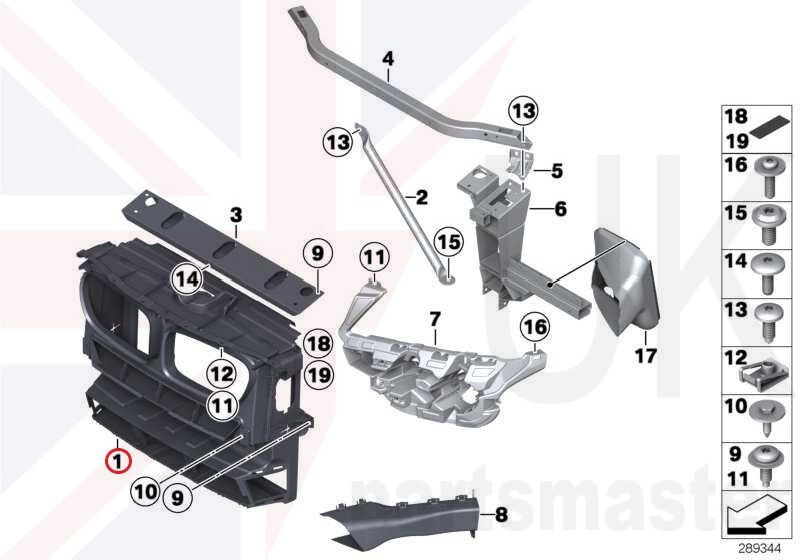BMW X3 X4 SERIES F25 F26 GENUINE FRONT FULL AIR DUCT SLAM PANEL ...