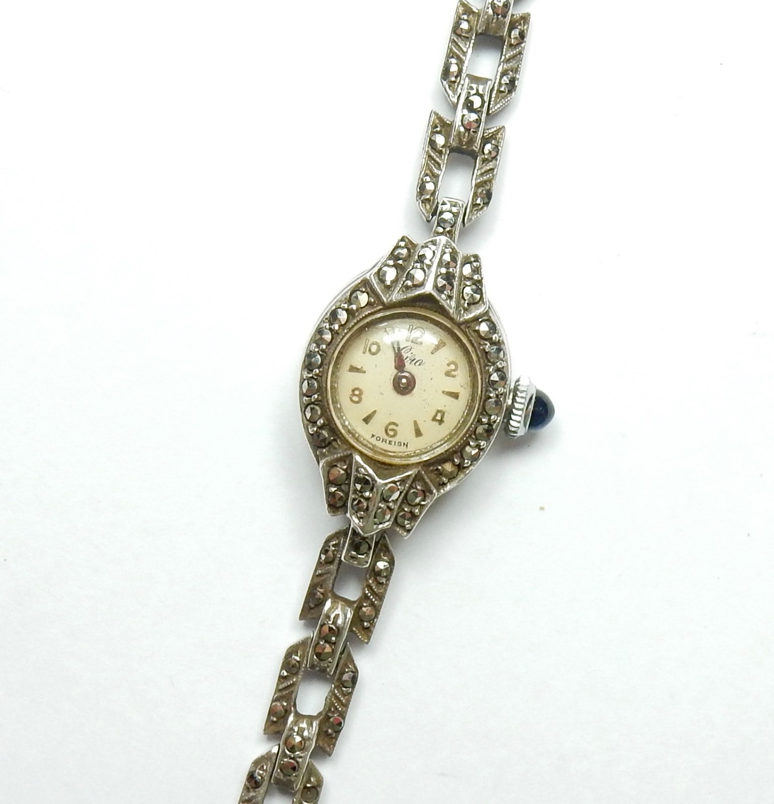 Vintage Cocktail Watch Marcasite Ladies Ciro Wristwatch 925 Sterling ...