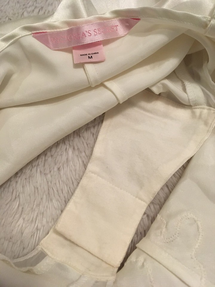 Vtg VICTORIA'S SECRET SATIN Chiffon Bodysuit Teddy Sequin Faux Pearls ...