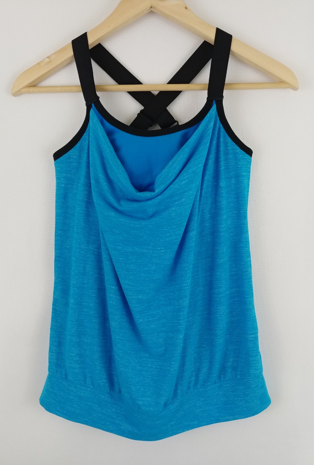 Beyond Yoga S Cross Back Blue Tank Top Flow Free Ship Womens | eBay