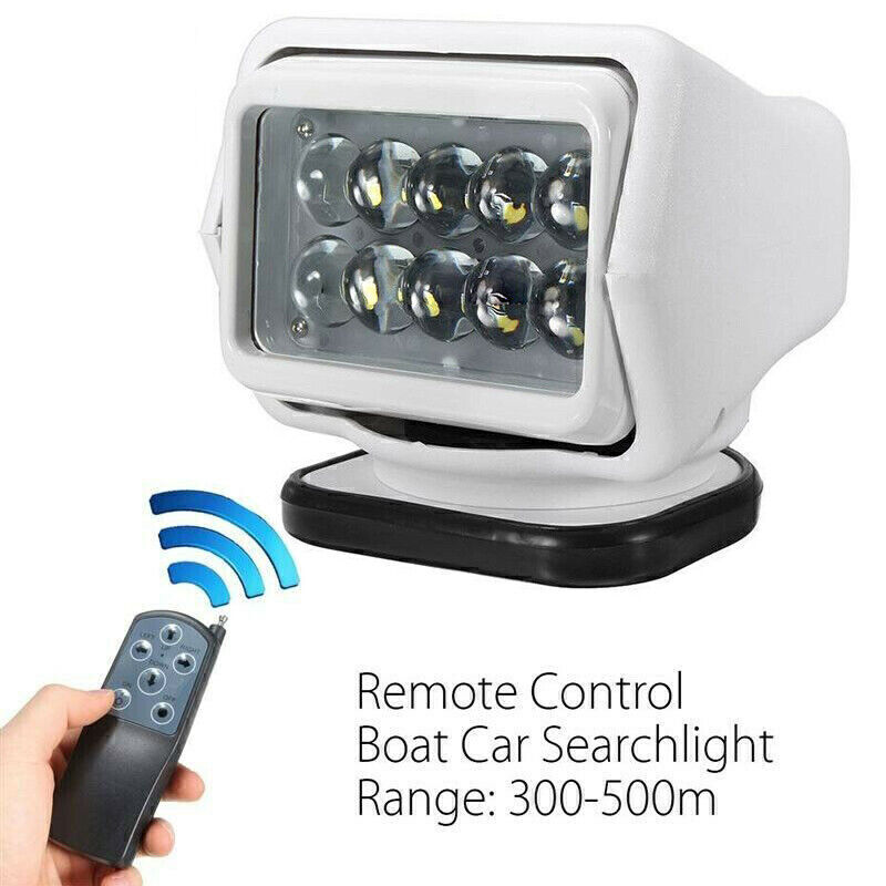 50W Led Remote Control Search Light 360° Magnetic Base Truck Boat ...