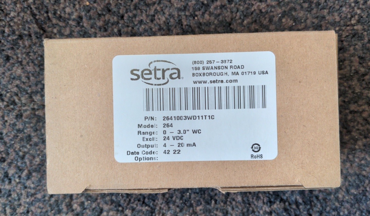 SETRA SYSTEMS 264 Pressure Transducer Model | eBay