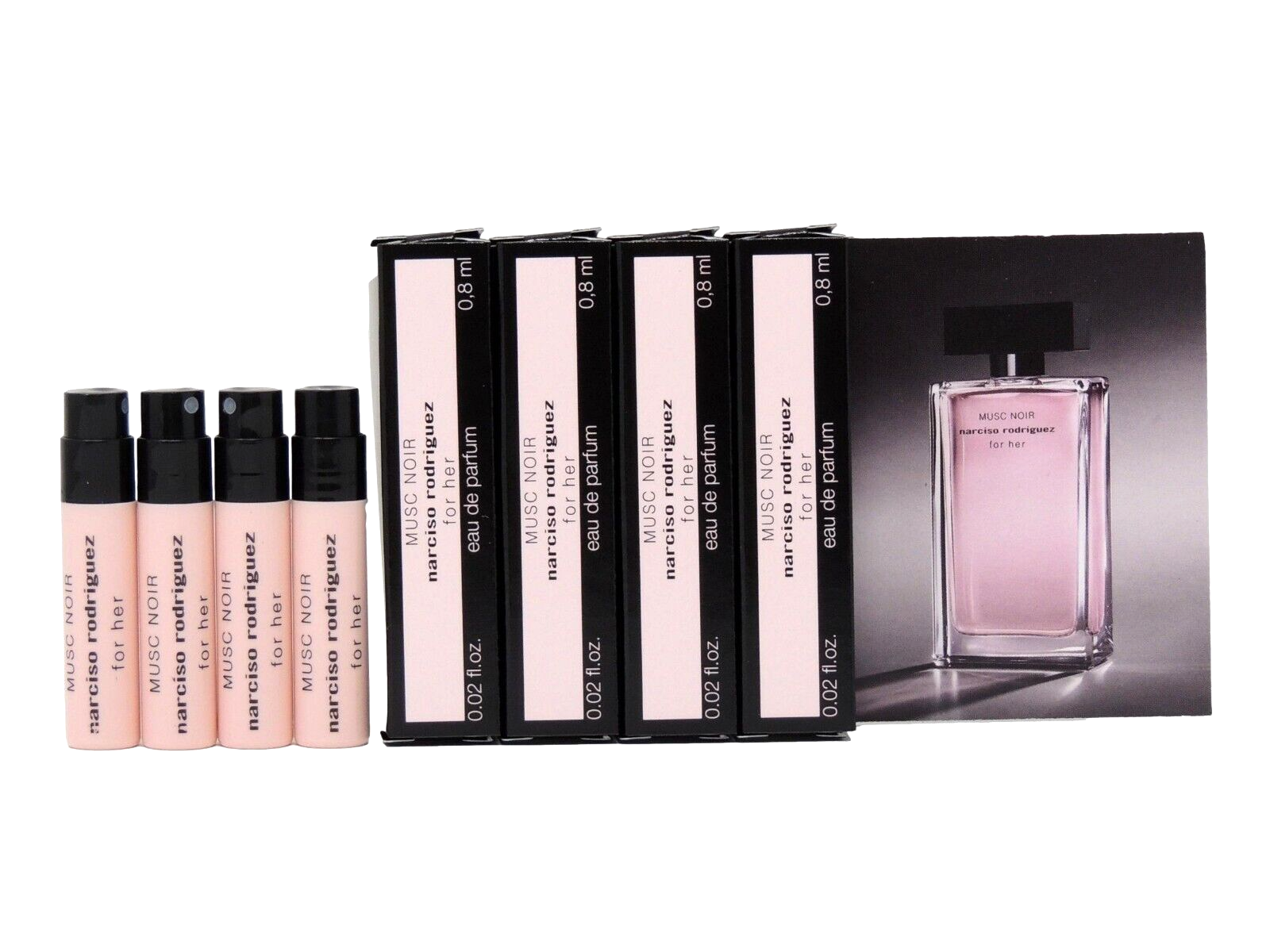NARCISO RODRIGUEZ FOR HER MUSC NOIR EDP .8ml .02fl oz x 4 PERFUME SPRAY ...