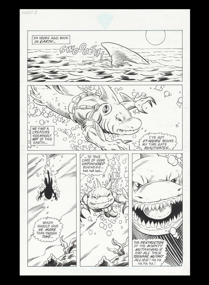TMNT ORIGINAL COMIC ART by MICHAEL GAYDOS ARCHIE: MERDUDE VS. RAY ...