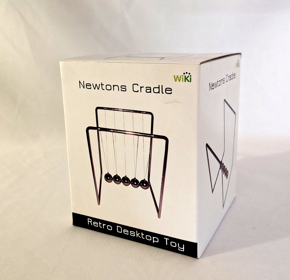 Newton’s Cradle Pendulum With 5 Balls - Retro Desktop Toy/Gift With Box ...