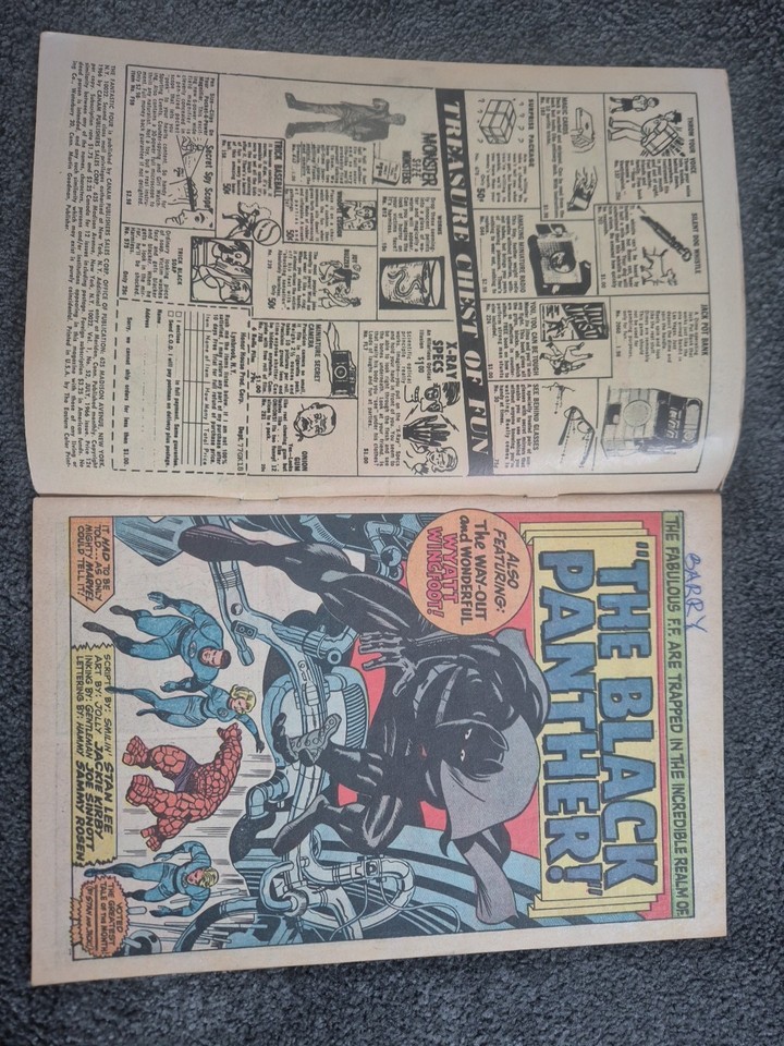 FANTASTIC FOUR #52 Marvel Comics- First Appearance of Black Panther T ...