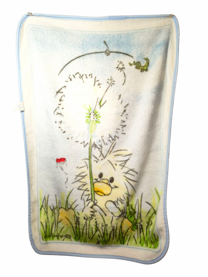 Vintage Gerber Little Suzy's Zoo Witzy Duck Dandelion Throw Blanket 40 ...