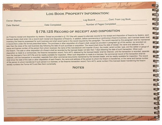 Bound FFL Firearms Record Book - 11x8.5 Wire-o With 1012 Entries for ...