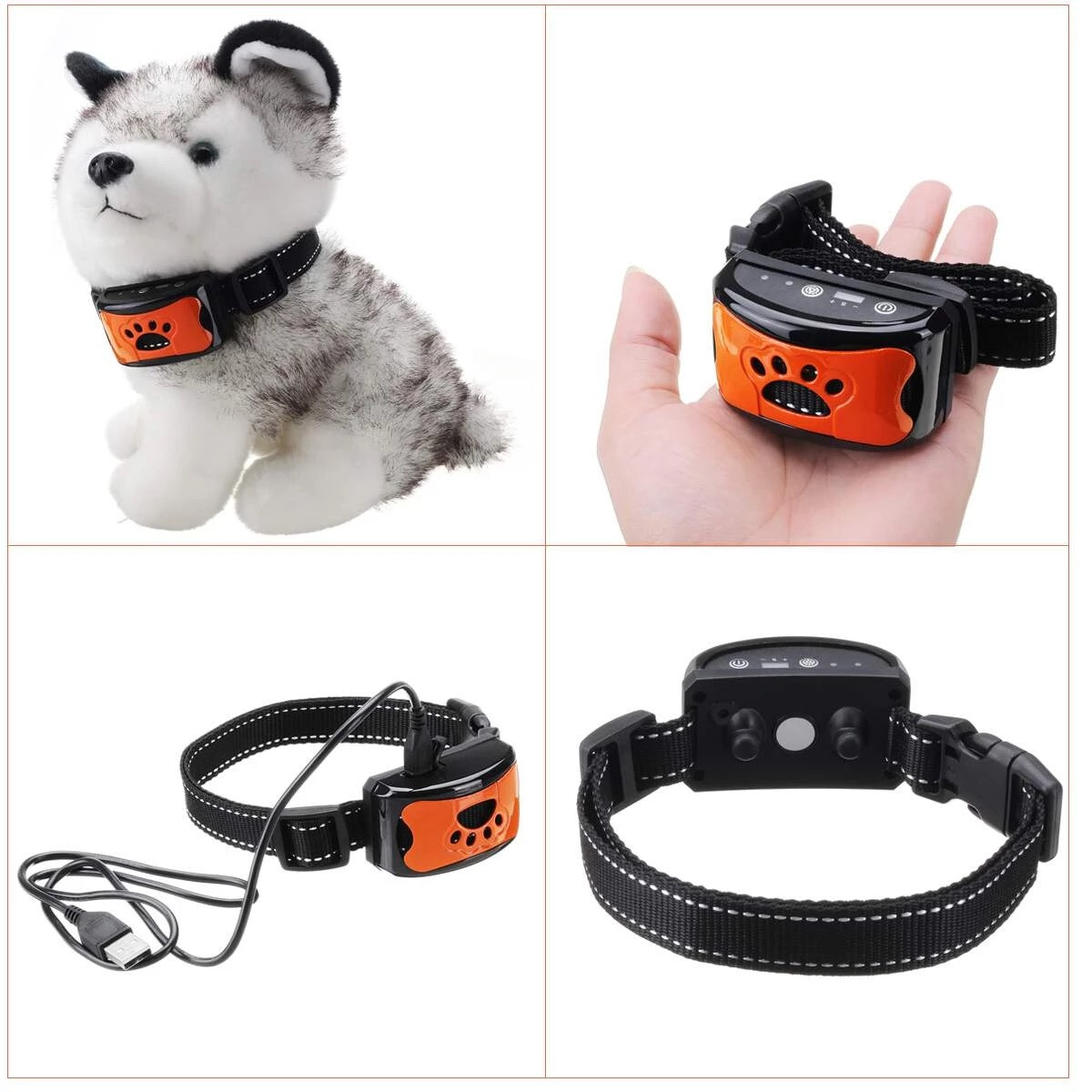 Anti Bark Collar Stop Dog Barking Sound Vibration S/M/L Adjustable ...