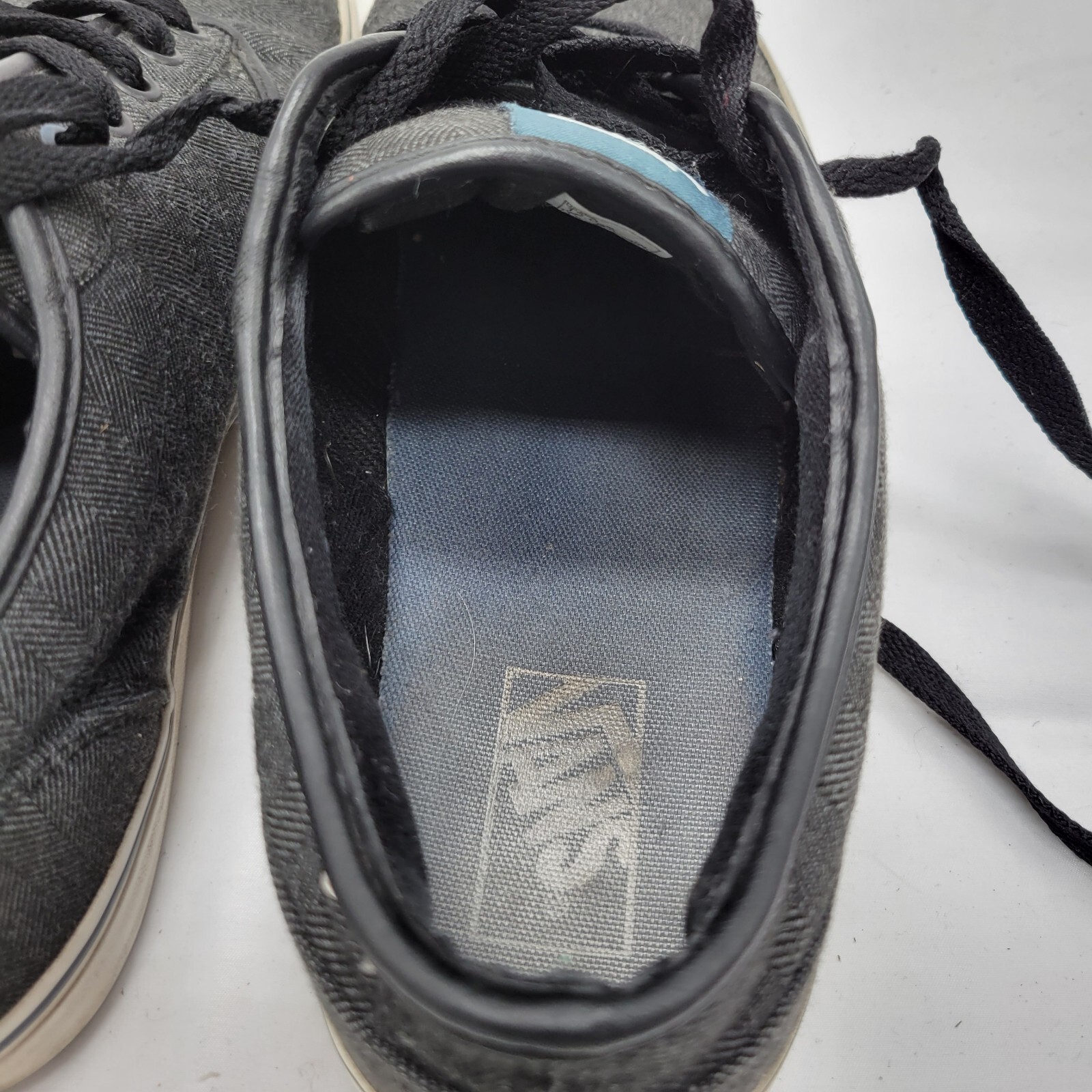 Vans 721356 Pewter Grey Herringbone Fabric, Black Waf… - Gem