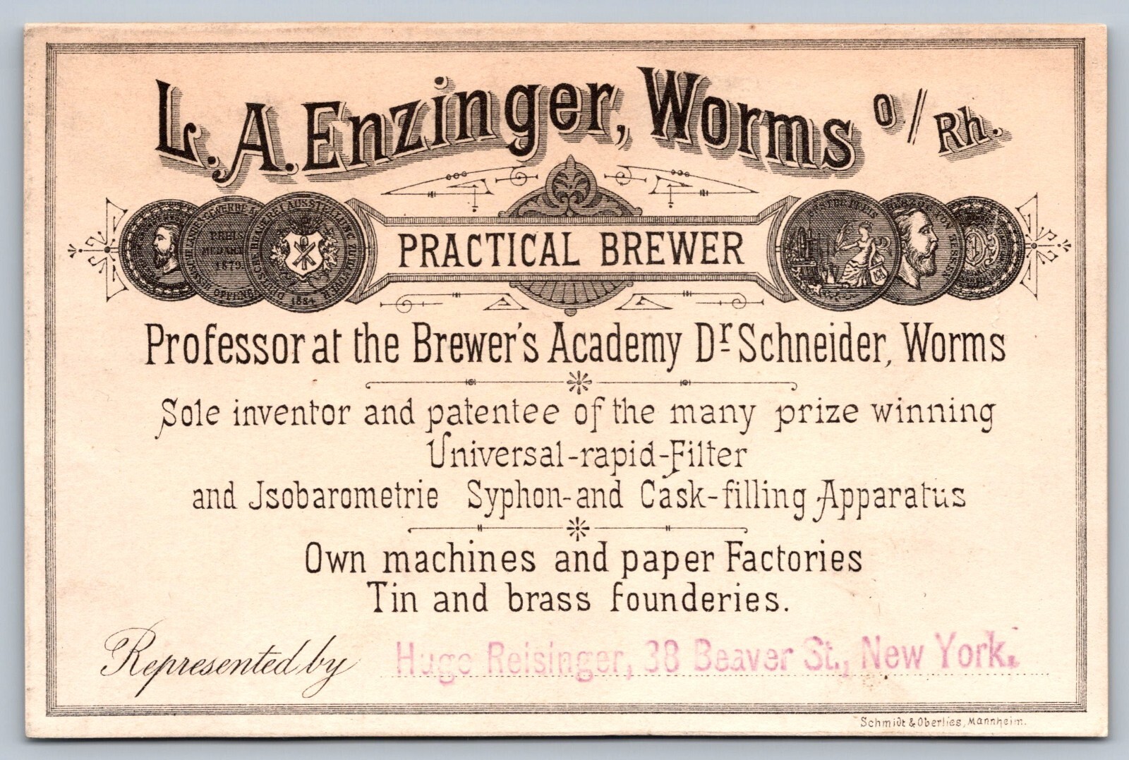 RARE VTC "EINSTEIN OF BEER" LORENZ ADALBERT ENZINGER inventor / brewing ...