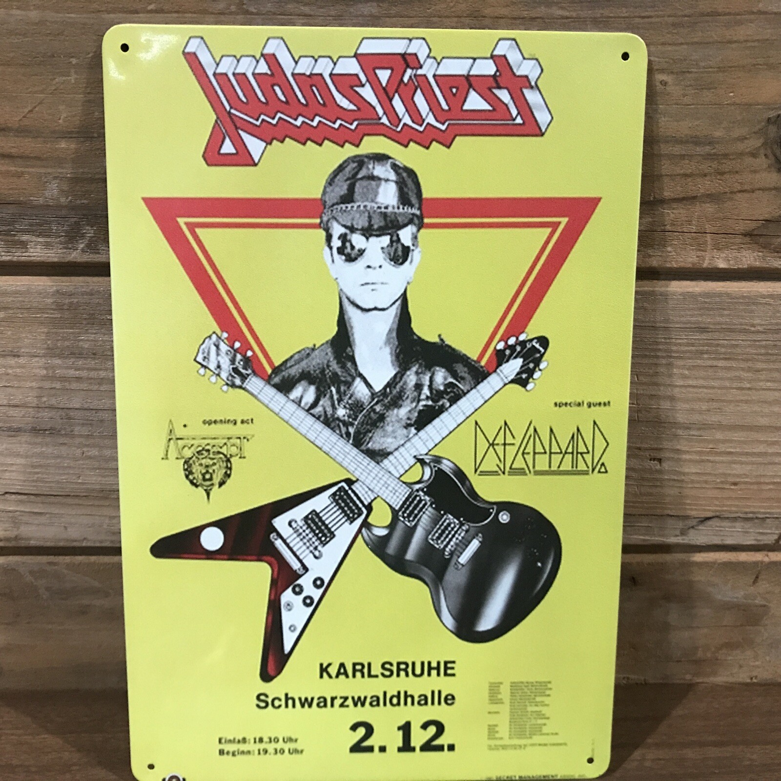 Judas Priest W/ Accept Def Leppard Tour Reprod Tin Metal sign 8"X12 ...