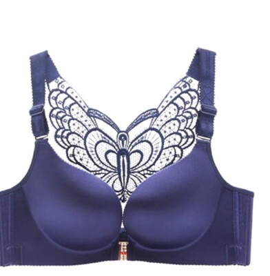 Dark Blue Wireless Butterfly Bra (tag size 38A, US size 36A) | eBay