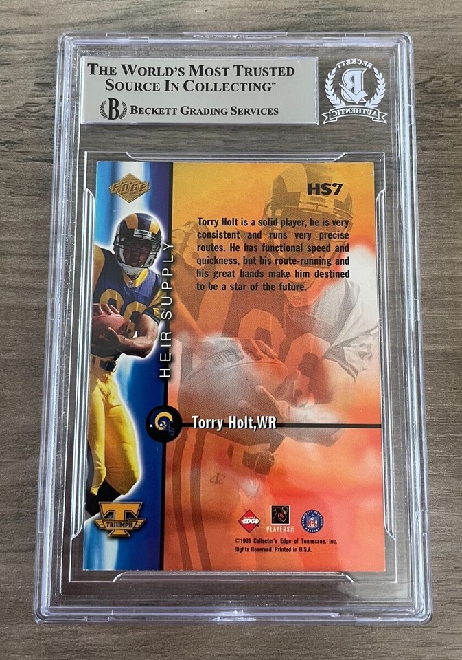 Torry Holt Signed Rookie Card 1999 Collector’s Edge #HS7 St. Louis Rams ...
