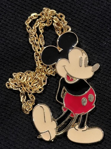 VINTAGE MICKEY MOUSE Large Enamel Necklace Pendant Charm WALT DISNEY | eBay