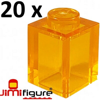 NEW 20 x LEGO 1x1 Brick Transparent Orange 3005 Genuine Bulk Lot Bright ...