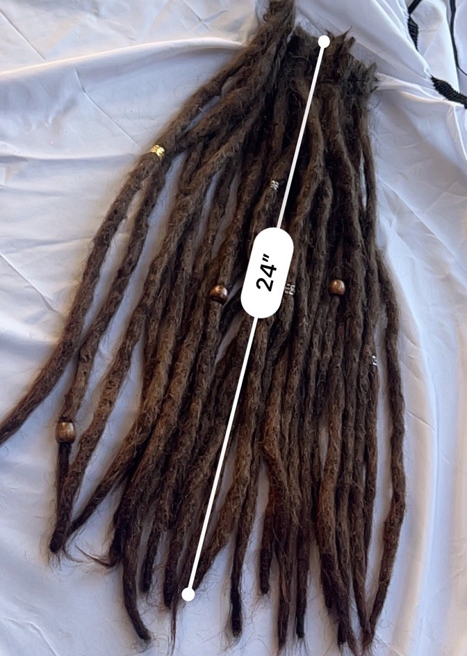 Human Hair Dreadlocks For Caucasian/Hispanic Hair texture 25 Pcs 24 ...
