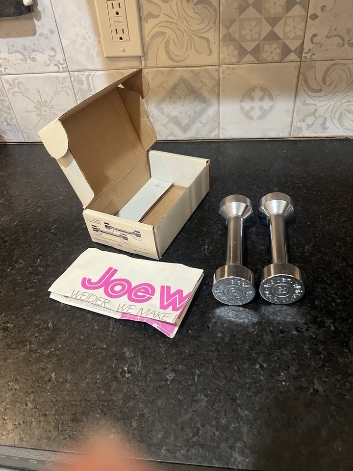 Joe Weider Chrome Dumbbell Weights 3LBS Bells Exercise Equipment 2 ...