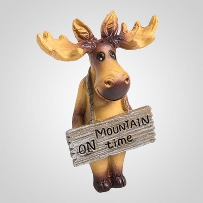 Lipco Moose On Mountain Time Sign Figurine 3.7in Polystone Home Decor ...