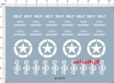 1/35 USA Military US Army Tank Paint Star Marking Model Water Decal ...