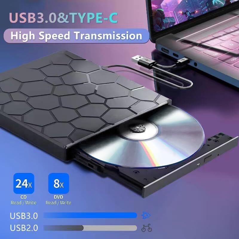 External CD/DVD Drive for Laptop Portable DVD Player for Laptop 8 in 1 ...