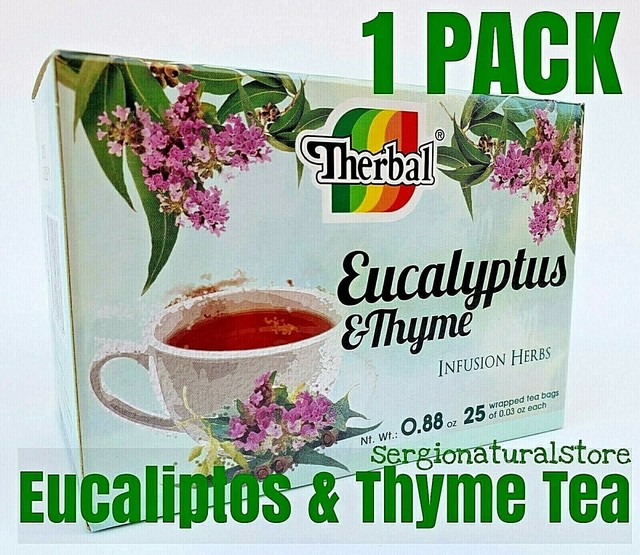 2 Boxes Te Eucalipto Tomillo 50 Bags 0.03oz Eucalyptus Thyme Tea ...