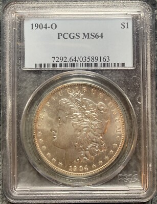 1904-O Morgan Silver Dollar $1 - PCGS MS64 (Rainbow Red Toning) PQ | eBay