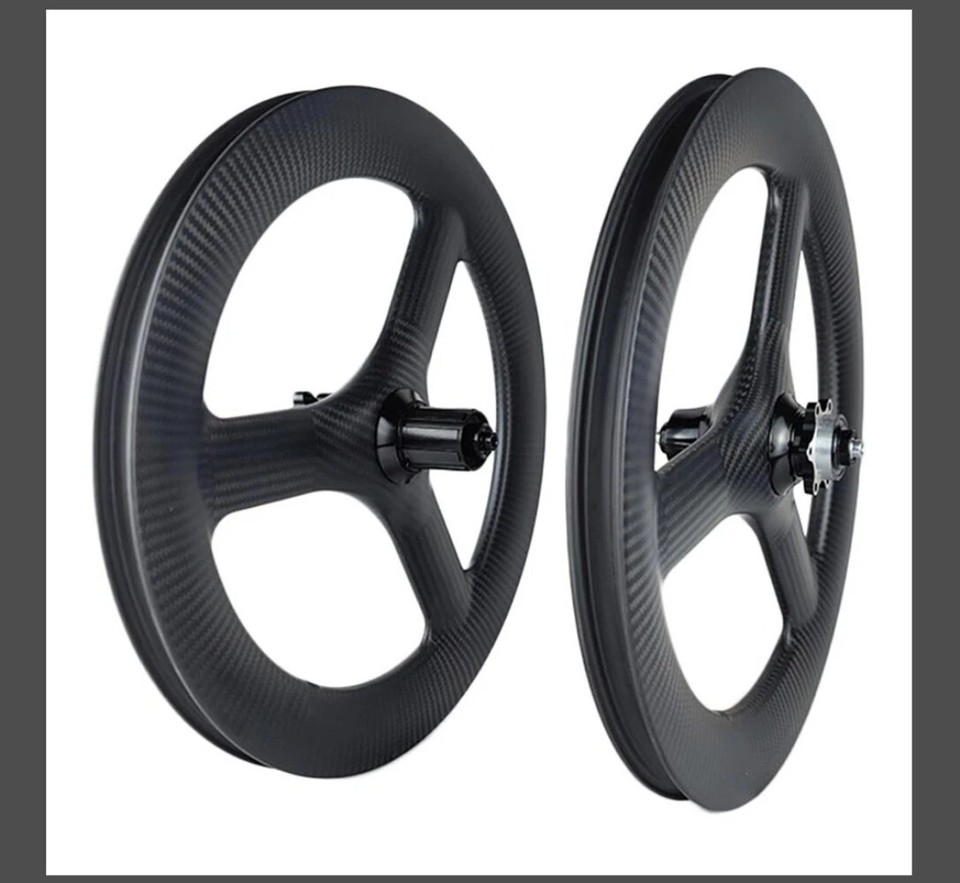 18 Inch 355 Tri Spokes Front Carbon Wheels Folding Bike Wheelset Rim ...