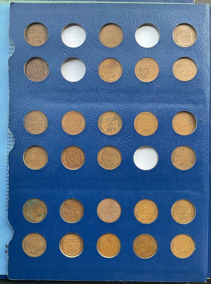 Lincoln Wheat Penny Collection Whitman Album 1909-1940, 84 Coins, Near ...