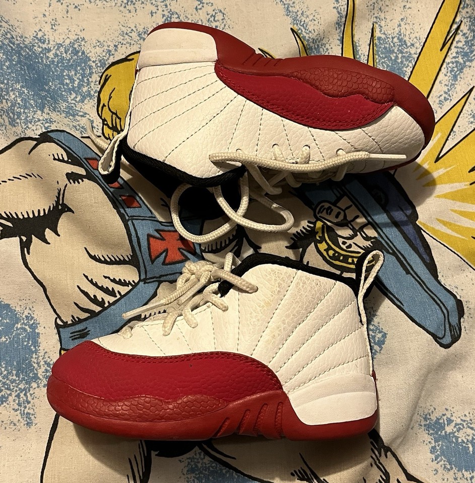 Nike Air Jordon Retro 12 Cherry White And Varsity Red Toddler Shoes US ...